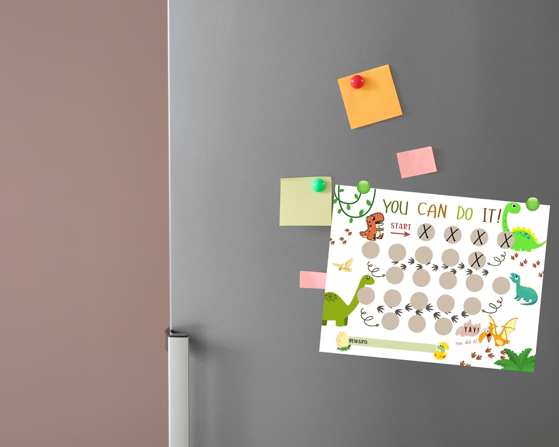 Dinosaur Reward Chart for Kids Printable T-rex Behavior - Etsy