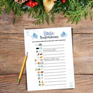 Winter Emoji Pictionary Game Printable, Holiday Party Games, Fun Winter ...