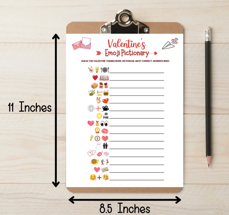 Valentine's Day Emoji Pictionary Game Bundle Printable - Etsy Valentine's Day Emoji Pictionary Game Bundle Printable - Etsy