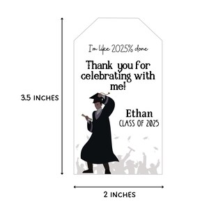 Custom Graduation Thank You Tags, Personalized Graduation Party Favor ...