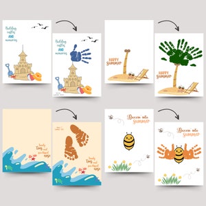 Summer Handprint Craft Printable, Footprint Art for Kids, Toddler ...