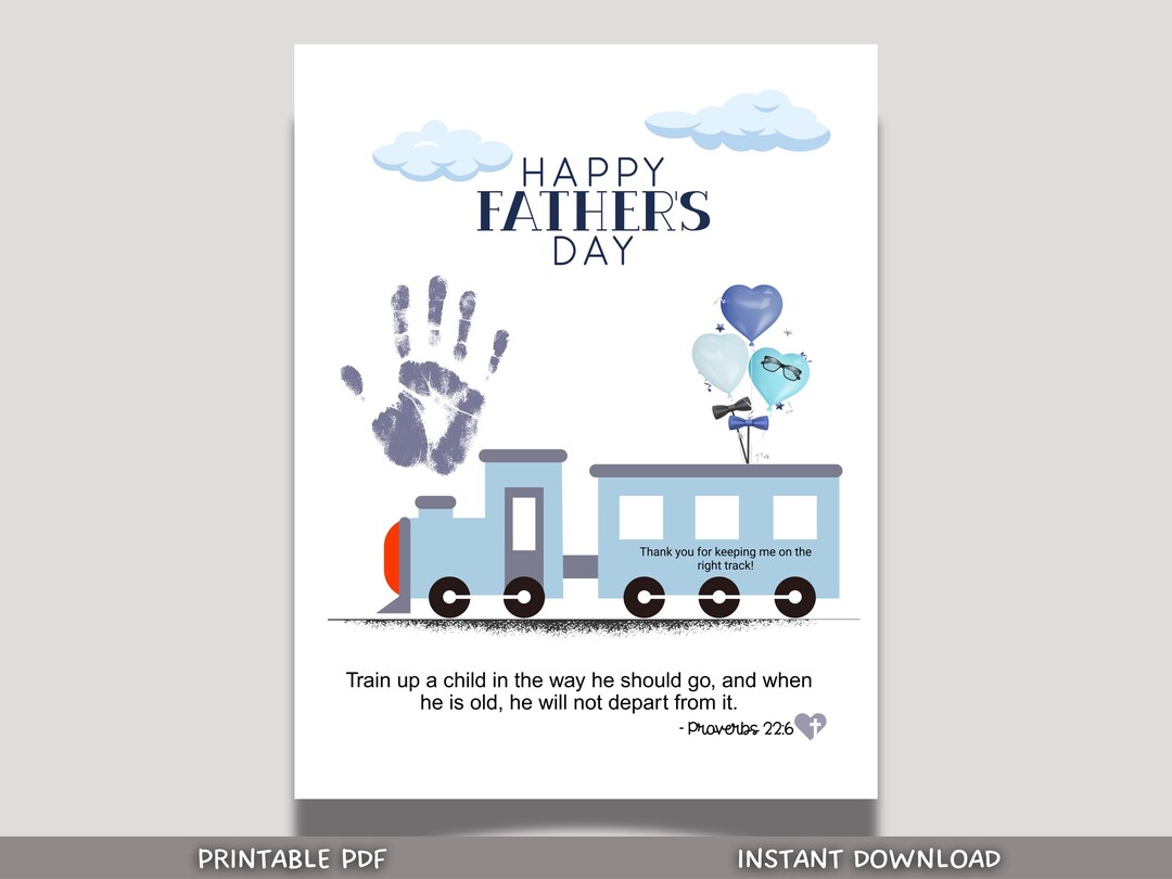 Father's Day Bible Craft Kids Printable, DIY Handprint Card Religious ...