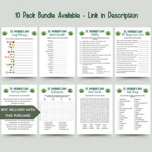 St Patricks Day Word Scramble Game Printable, St. Pattys Day Unscramble ...
