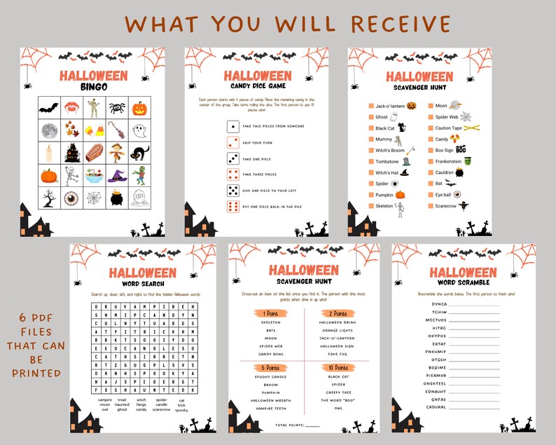 Halloween Games Bundle Kids Printable Halloween Party Games - Etsy