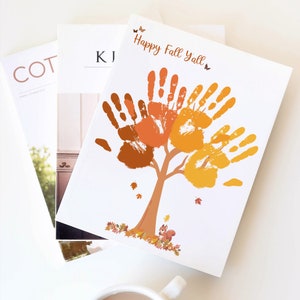Fall Handprint Crafts Printable, DIY Autumn Art for Baby Toddler Kids ...
