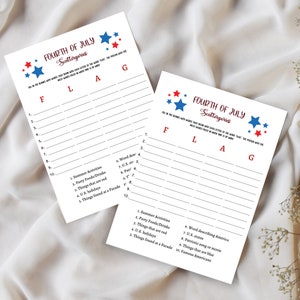 4th of July Games Printable, Independence Day Patriotic American Trivia ...
