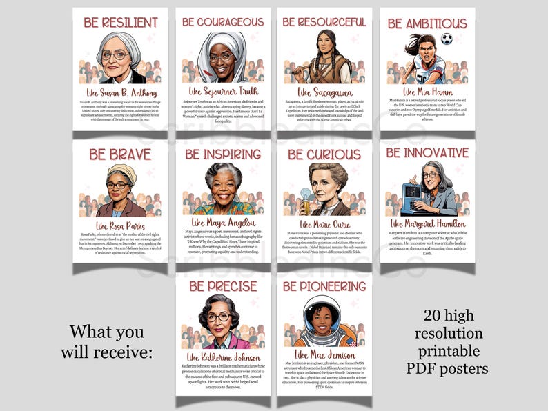 Women's History Month Posters Printable, Inspirational Historical ...