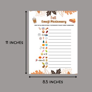 Fall Emoji Pictionary Game Printable, Fun Autumn Games, Emoji Game ...
