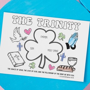 Holy Trinity Christian Coloring Page Printable Kids Activity Jesus ...