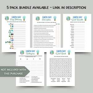 Earth Day Games Printable, Environmental Activity Word Search & Word ...