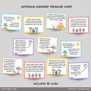 Summer Scavenger Hunt for Kids, Printable Outdoor Treasure Hunt Clues ...