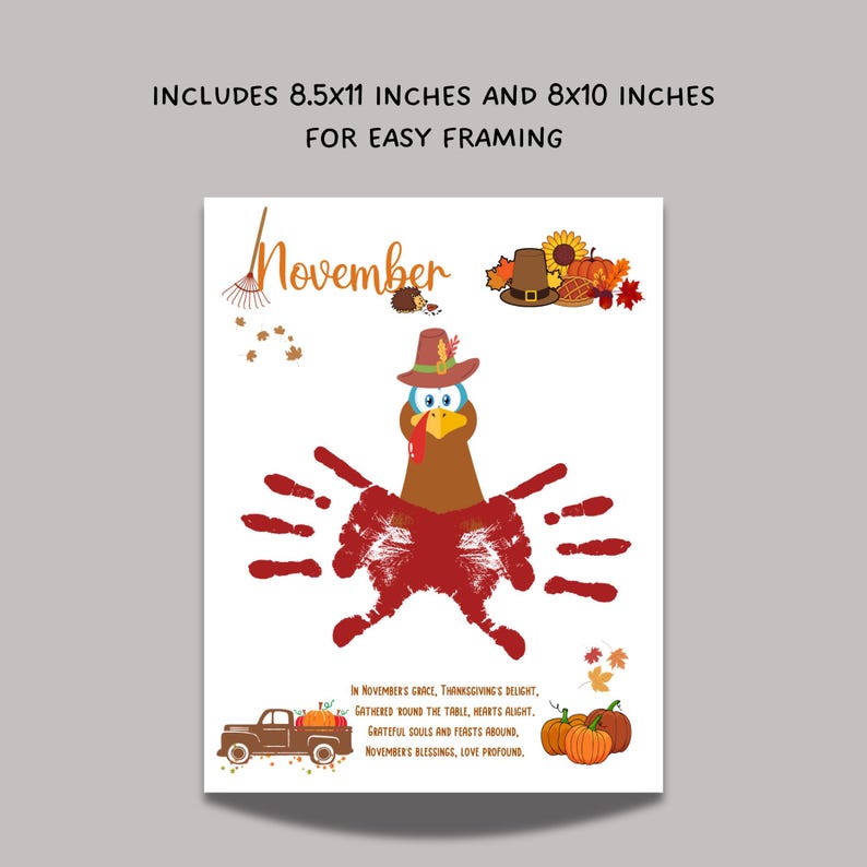 November Handprint Footprint Crafts Printable, DIY Art Kids Preschool ...