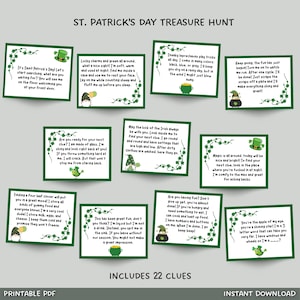 St Patricks Day Scavenger Hunt Printable, St. Patrick's Day Treasure ...