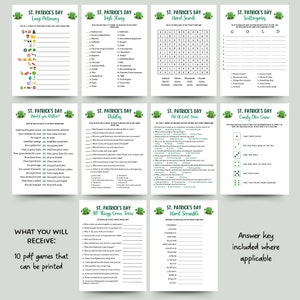 St Patrick's Day Game Bundle Printable, Fun Irish Games, St. Paddys ...