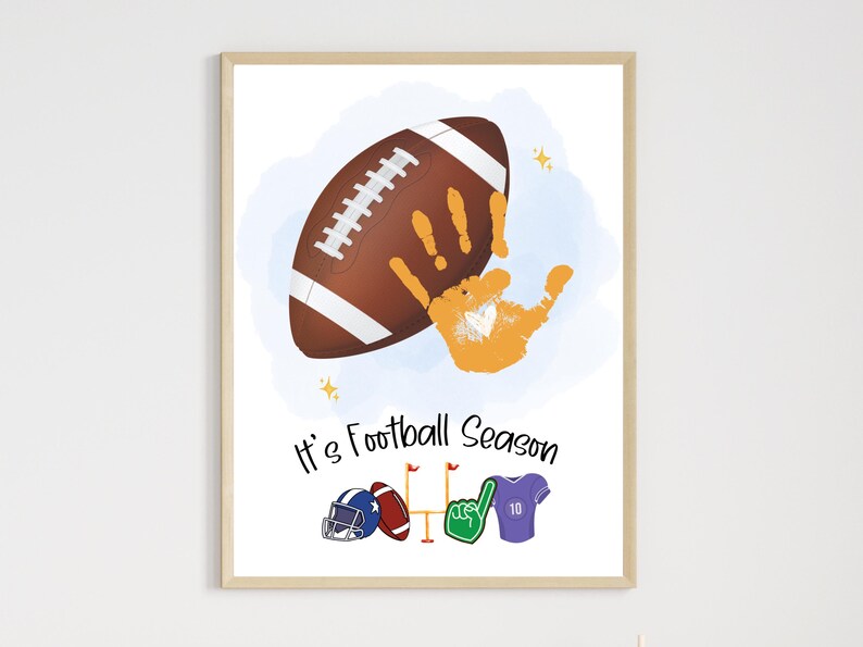 Football Handprint Craft Printable Activity for Kids DIY Sports Wall ...