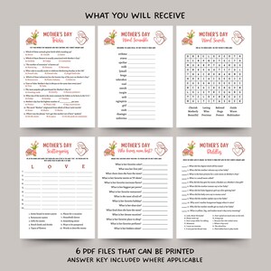 Mother's Day Games Bundle Printable, Mothers Day Game for Kids and ...
