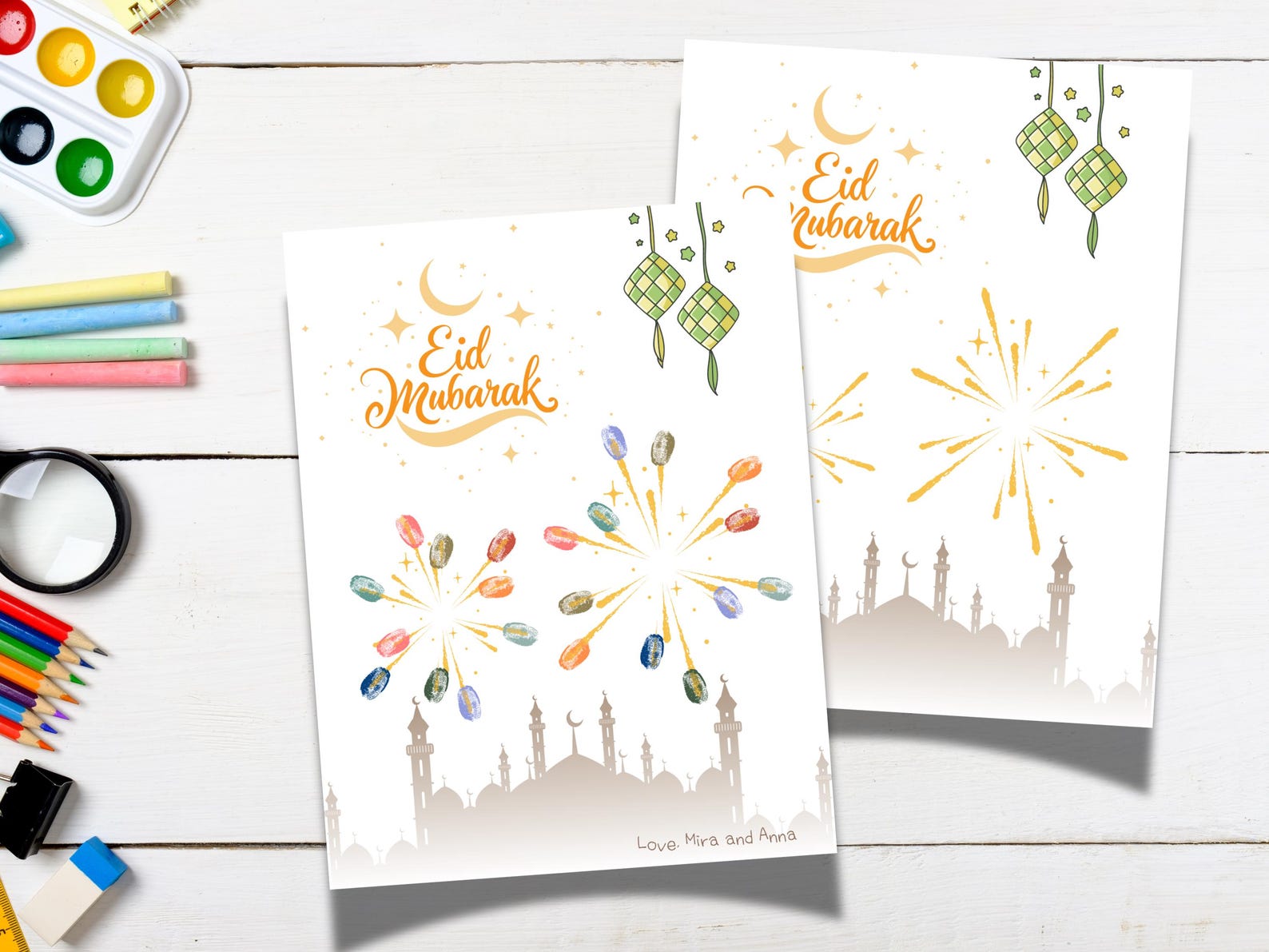 Ramadan Handprint Footprint Crafts Printable, Eid DIY Art Holiday ...