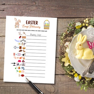 Easter Emoji Pictionary Printable, Easter Party Game for Kids, Easter ...