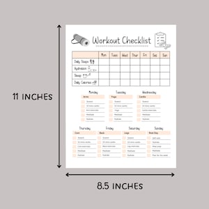 Workout Checklist Editable, Daily Workout Routine Chart, Simple Workout ...