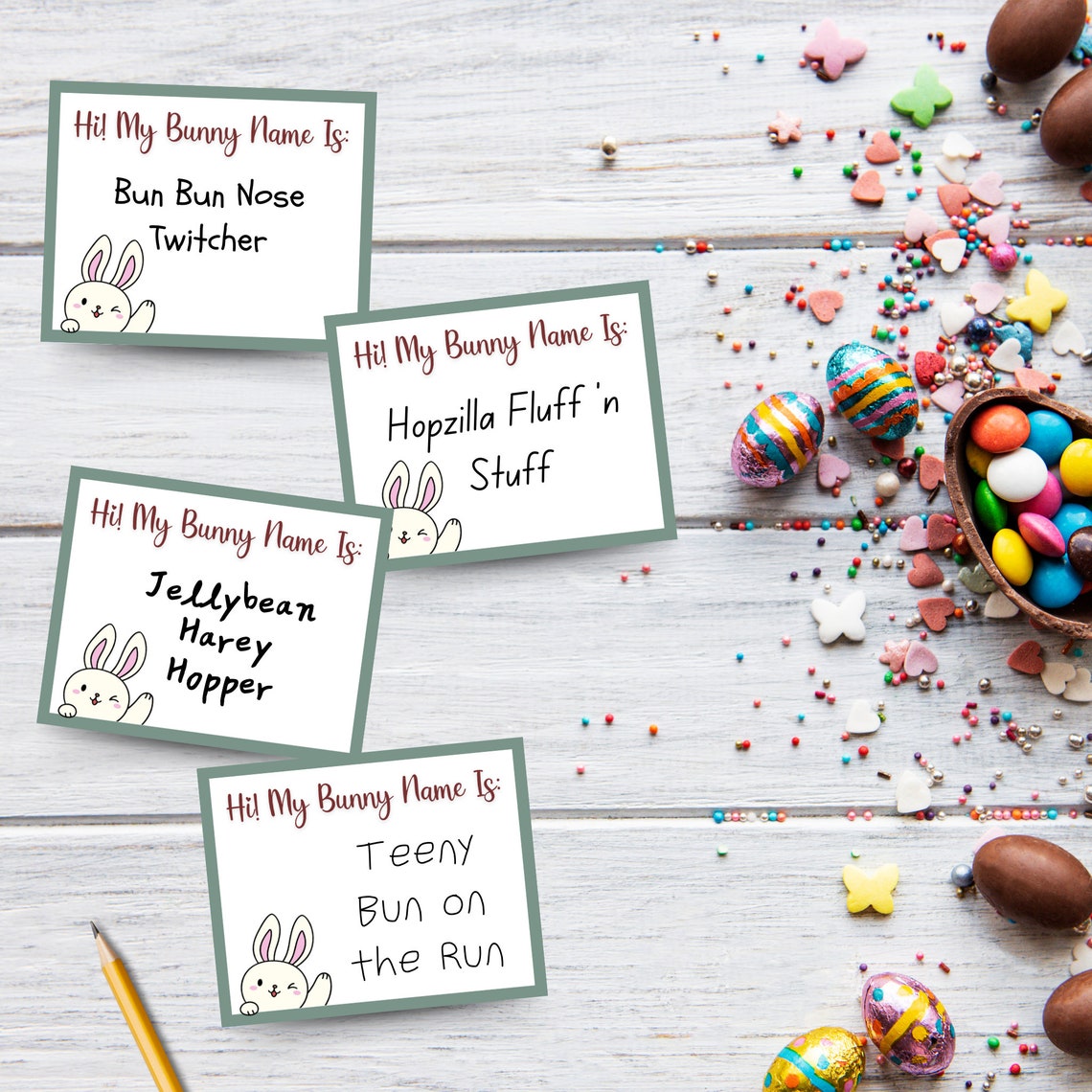 Whats Your Bunny Name Printable, Easter Bunny Name Game, Easter Party ...