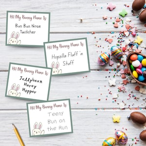 Whats Your Bunny Name Printable, Easter Bunny Name Game, Easter Party ...