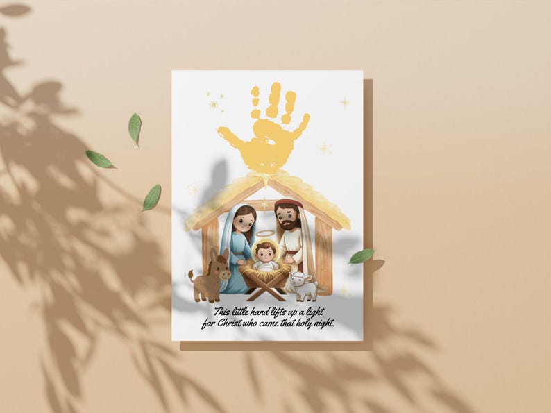 Nativity Handprint Craft Printable, DIY Jesus Christmas Art for Kids ...