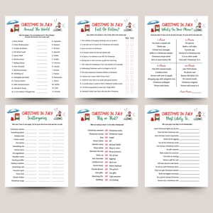 Christmas in July Games Bundle Printable, Family Activity, Office Party ...