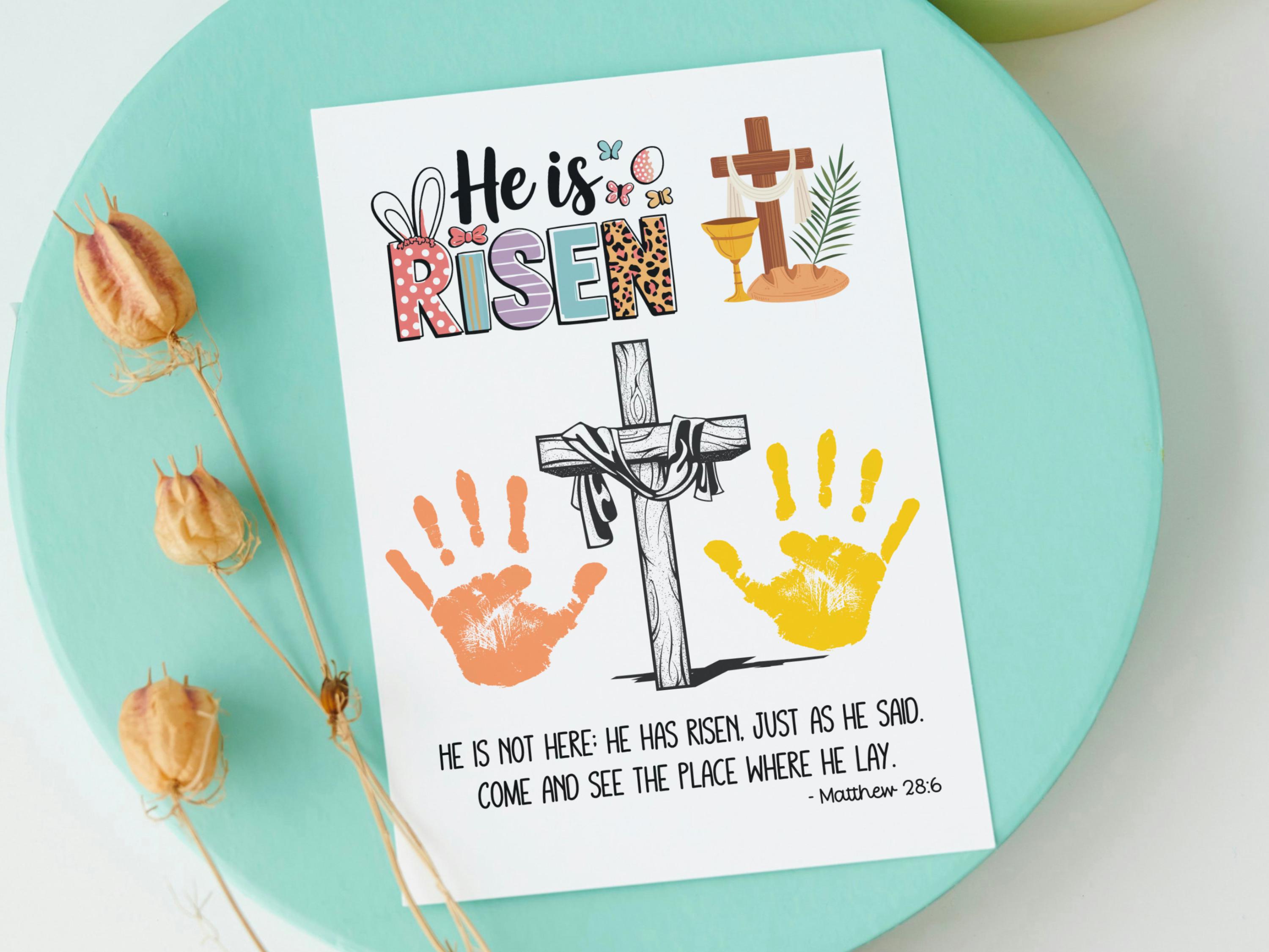 Easter Christian Handprint Craft Printable, Bible Lesson Verse DIY ...