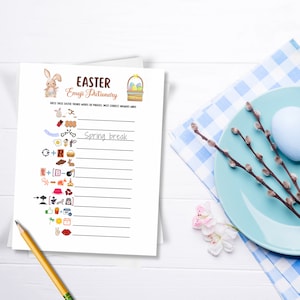 Easter Emoji Pictionary Printable, Easter Party Game for Kids, Easter ...