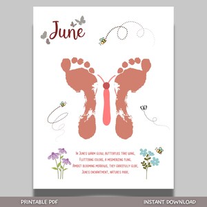 June Handprint Footprint Crafts Printable, DIY Art Kids Preschool ...