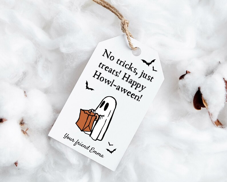 Halloween Favor Tags Printable Template Editable Halloween - Etsy