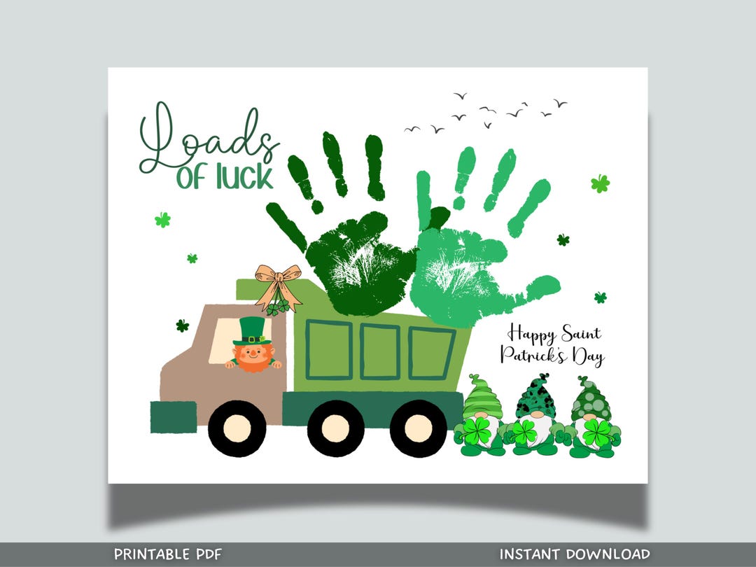 St Patricks Day Handprint Leprechaun Gnome Craft Printable, DIY March ...