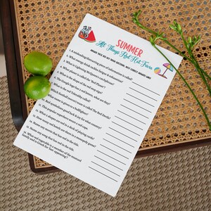 Summer Trivia Game Printable, Pool Party Games, Summer Camp Fact or ...