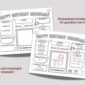 Happy Birthday Grandma Coloring Page Printable, DIY Personalized Gift ...