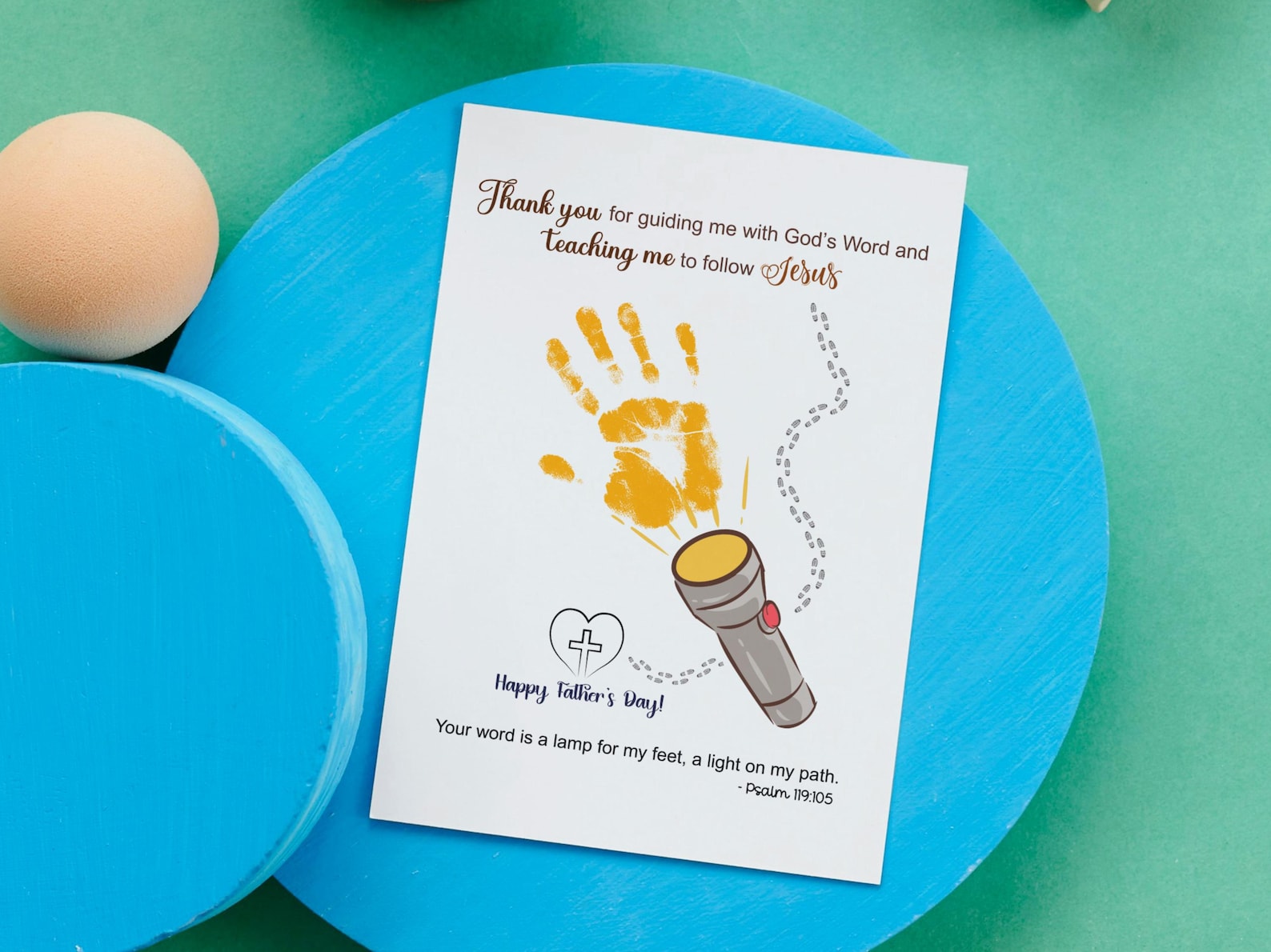 Father's Day Bible Craft Kids Printable, DIY Handprint Card Scripture ...