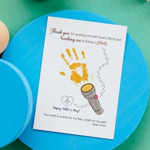Father's Day Bible Craft Kids Printable, DIY Handprint Card Scripture ...