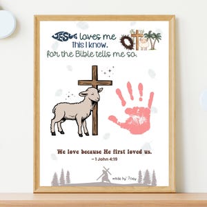 Easter Handprint Craft Printable, Personalized Gift DIY Religious ...