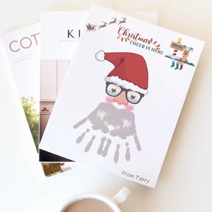 Christmas Handprint Footprint Art & Crafts Printable, DIY Holiday ...
