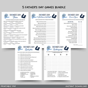 Father's Day Game Bundle Printable, Fathers Day Ideas, Fun Party Game ...