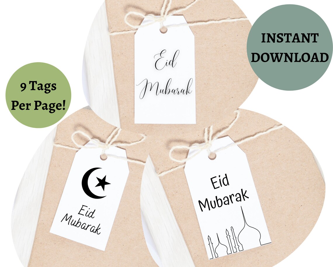 Eid Mubarak Gift Tag Instant Digital Download Printable Gift - Etsy