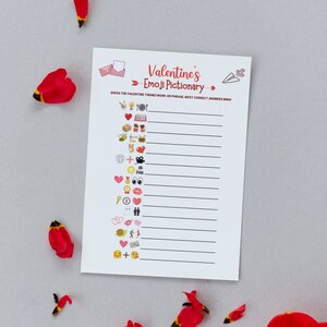 Valentine's Day Emoji Pictionary Game Printable, Fun Emoji Game for ...