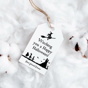 Halloween Favor Tags Printable Template, Editable Halloween Party Gift ...