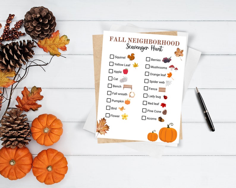 Pumpkin Patch Scavenger Hunt Printable Fall Neighborhood - Etsy