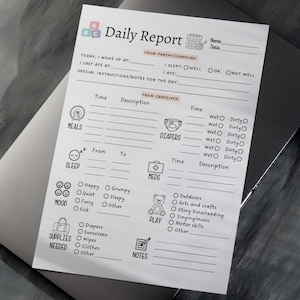 Daily Toddler Log Printable, Infant Toddler Daily Report, Nanny Log ...