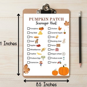 Pumpkin Patch Scavenger Hunt Printable Fall Neighborhood - Etsy