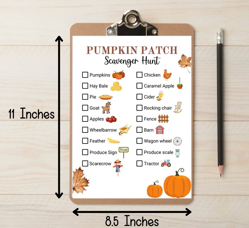 Pumpkin Patch Scavenger Hunt Printable Fall Neighborhood - Etsy