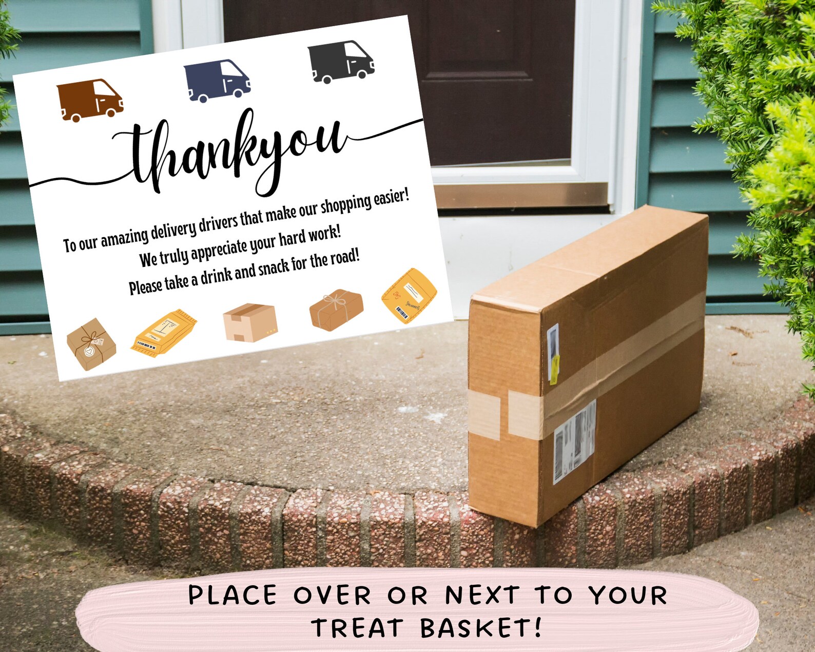 Delivery Driver Thank You Treat Basket Sign Mail Carrier - Etsy