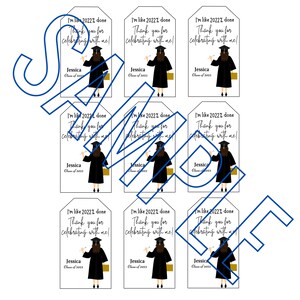 Custom Graduation Thank You Tags Class of 2022 Favors - Etsy