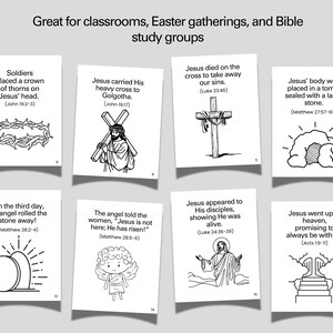 Easter Story Mini Book for Kids Printable Coloring Bible Lesson Sunday ...