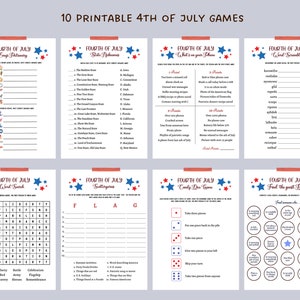 4th of July Games Printable Independence Day Patriotic - Etsy